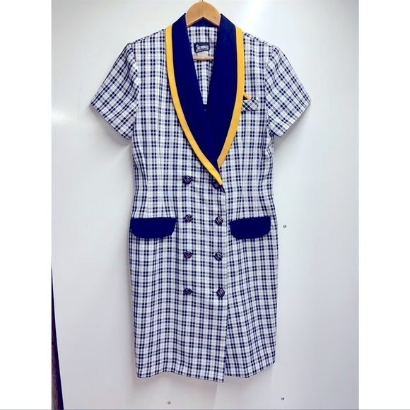 Jenny | Dresses | Vintage Szml Petites Jenny Blazer Dress Midi Plaid ...
